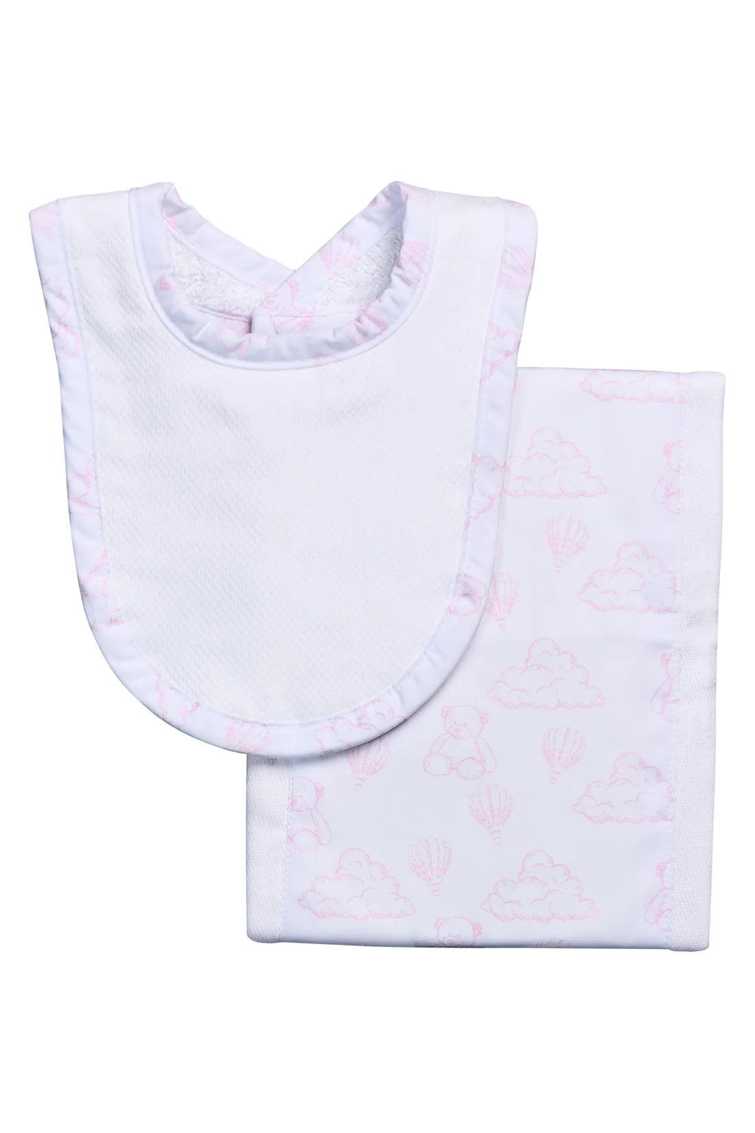 Teddy Bear Print Drooler Bib & Burp Set, Pink – Puddleducks Grenada